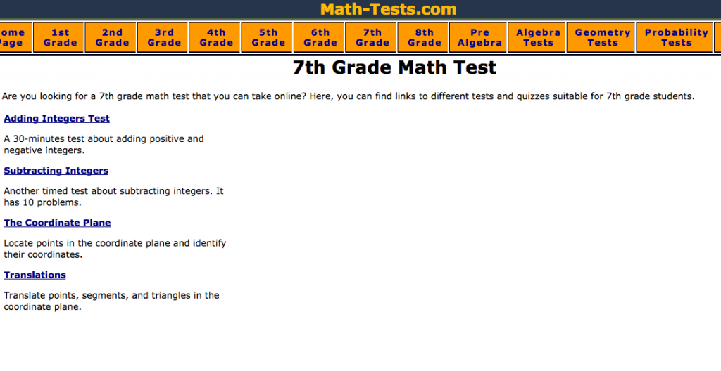 7th Grade Math Worksheets, Problems, Games and More!